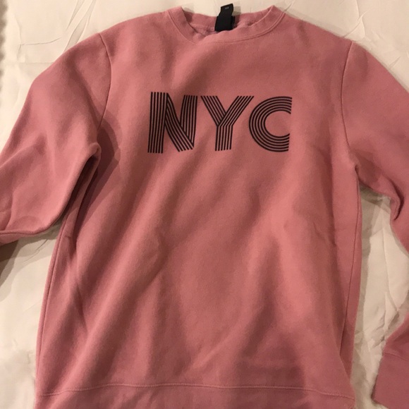 H&M | Tops | Hm Pink Nyc Sweatshirt | Poshmark